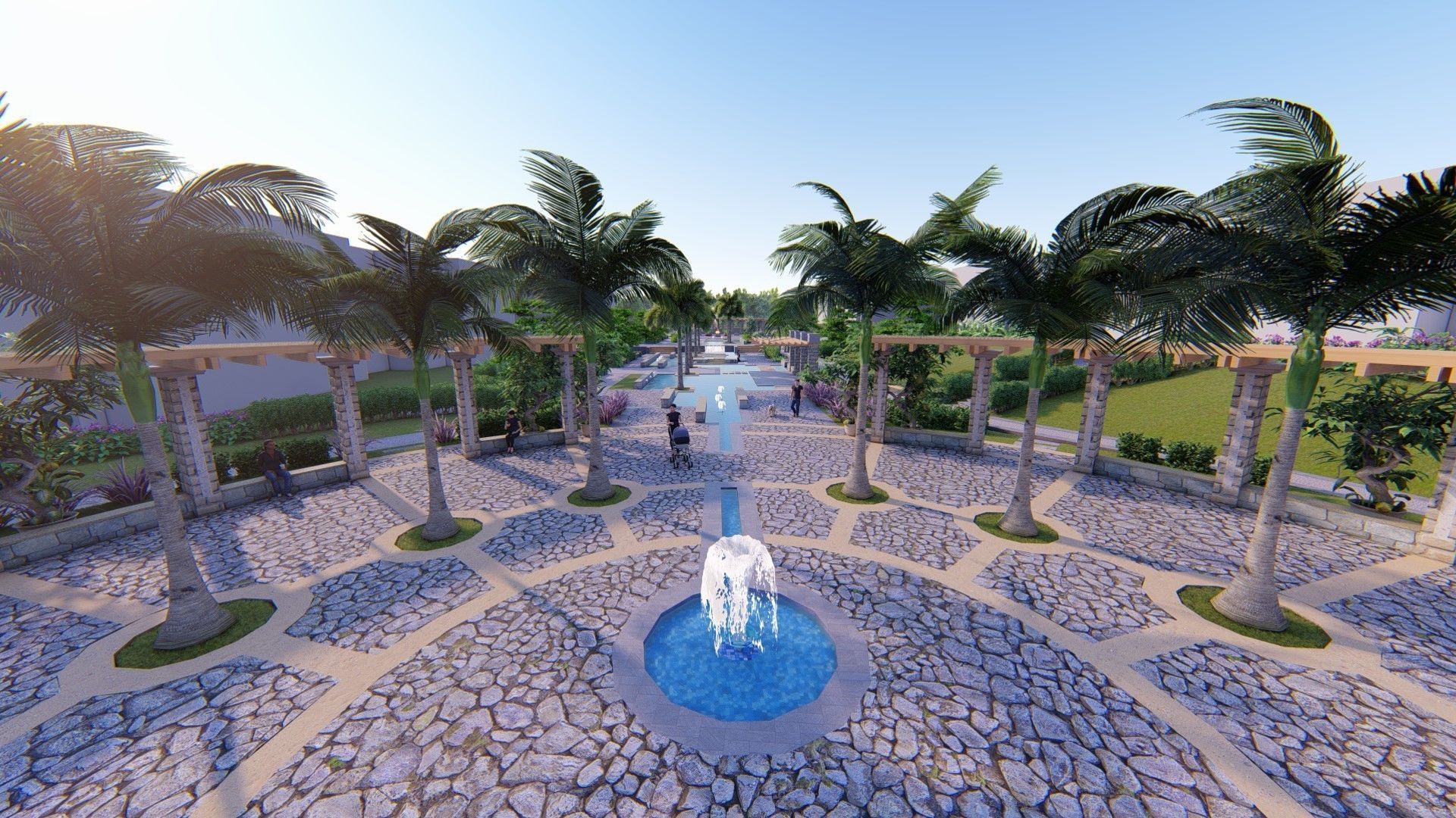 Revit Park Design 3D model animated | CGTrader