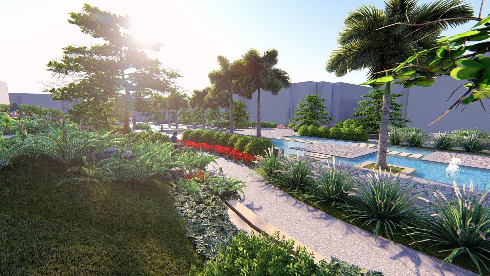 Revit Park Design 3D model animated | CGTrader