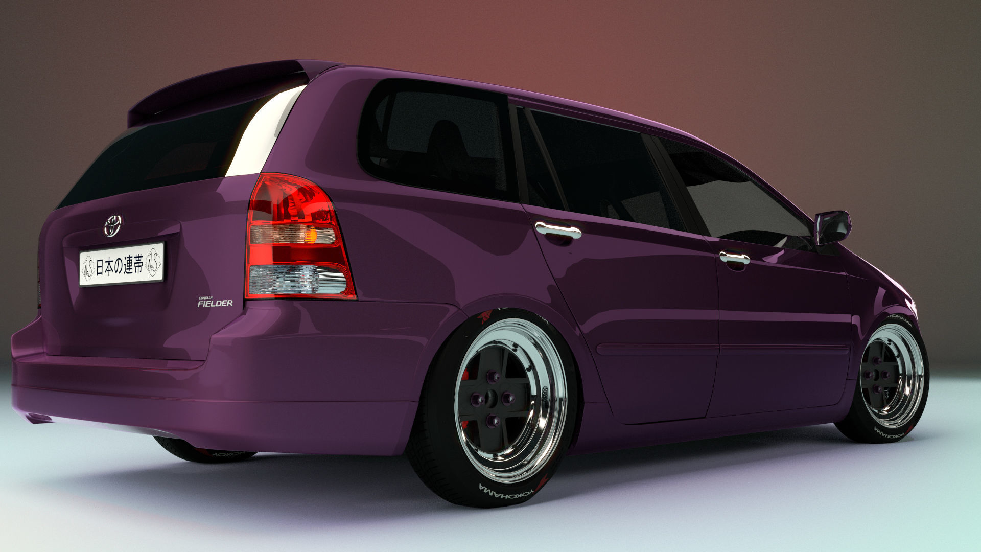 Toyota Fielder 121 and nousecut Audi RS6 2002 3D model | CGTrader