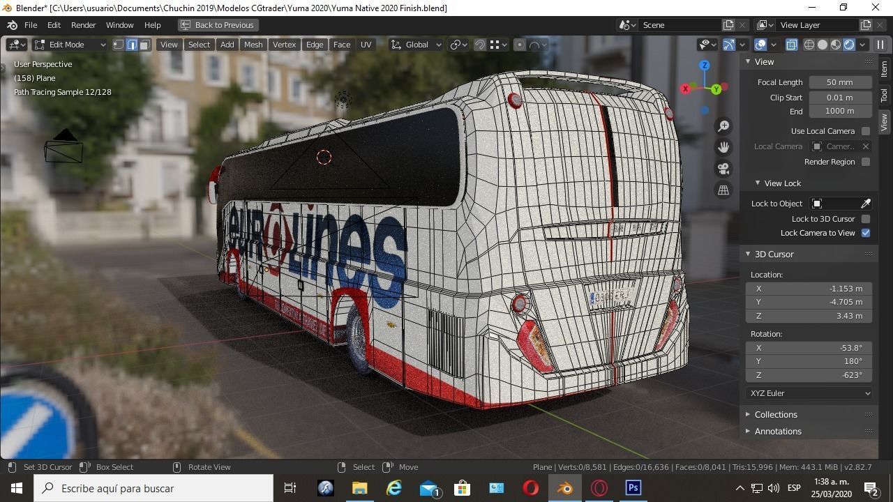 Eurolines Bus Coach DiiNBUS Blender Native 3D model | CGTrader