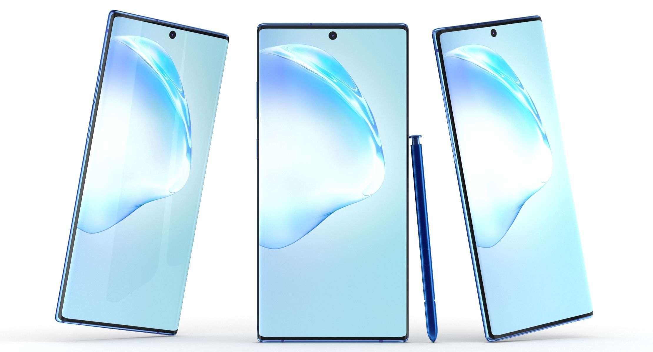 Samsung Galaxy Note 10 Plus Aura Blue 3d Model Cgtrader