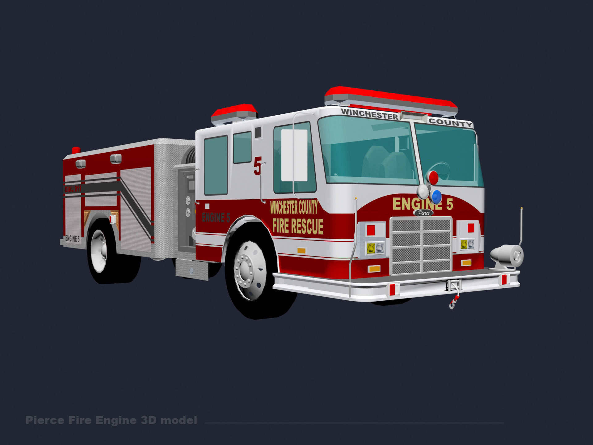 Pierce Fire Engine 3D model | CGTrader