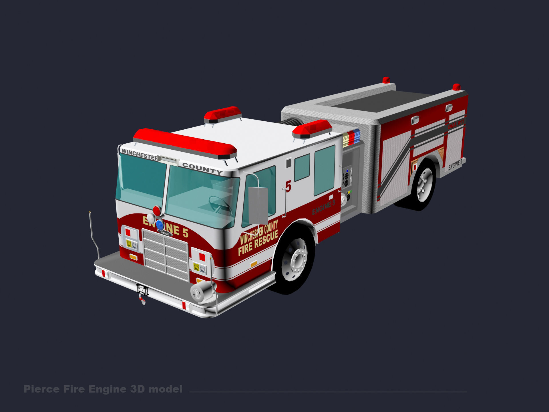 Pierce Fire Engine 3D model | CGTrader