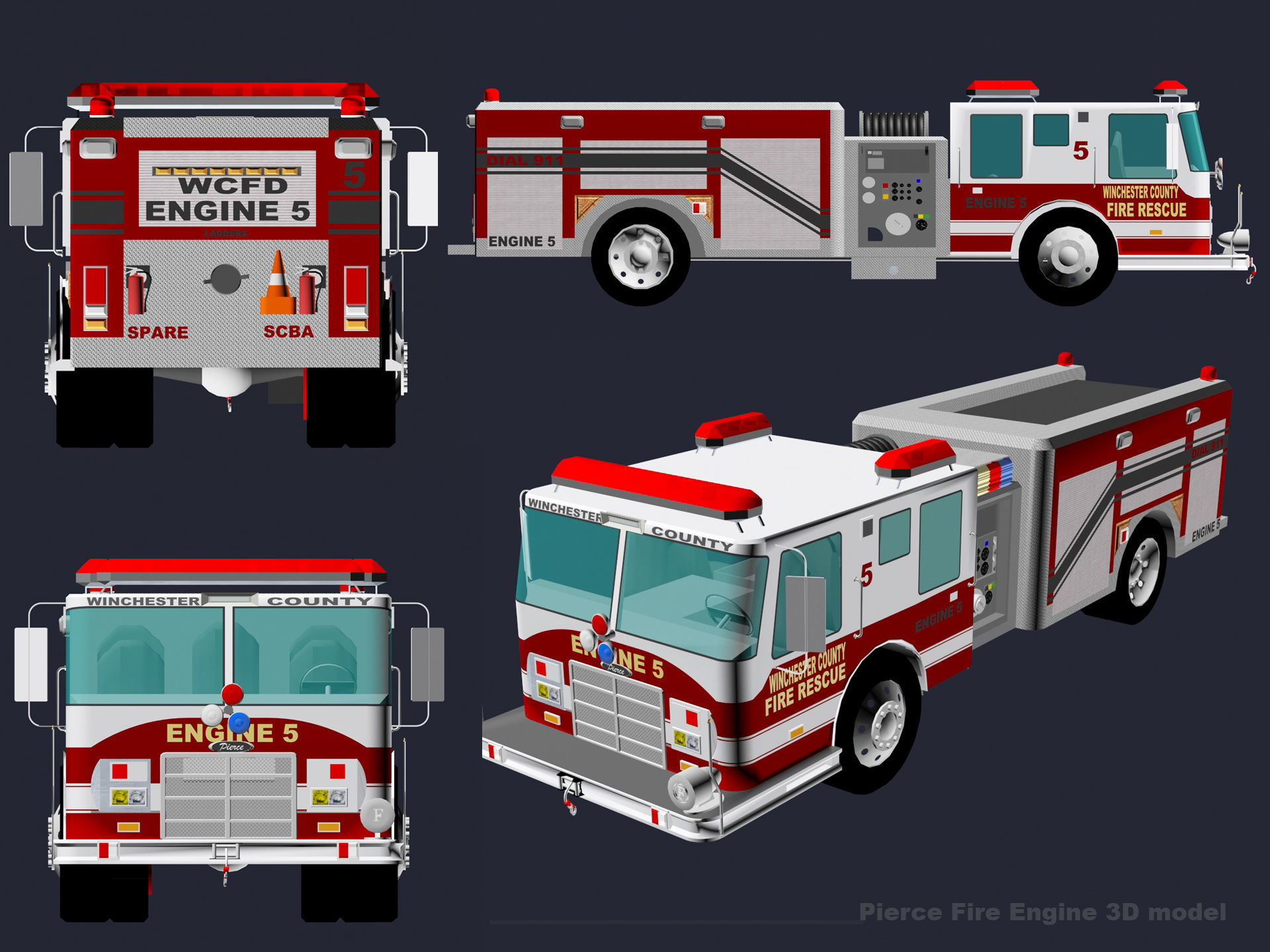 Pierce Fire Engine 3D model | CGTrader