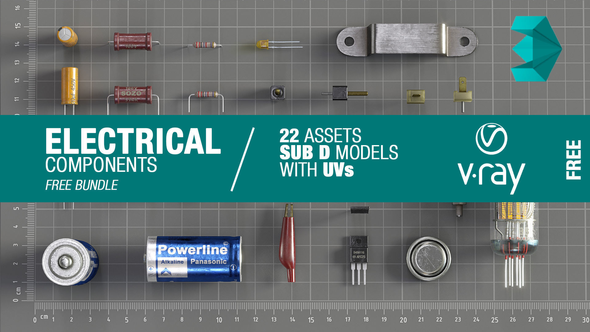 Electrical components free bundle free VR / AR / low-poly 3D model ...