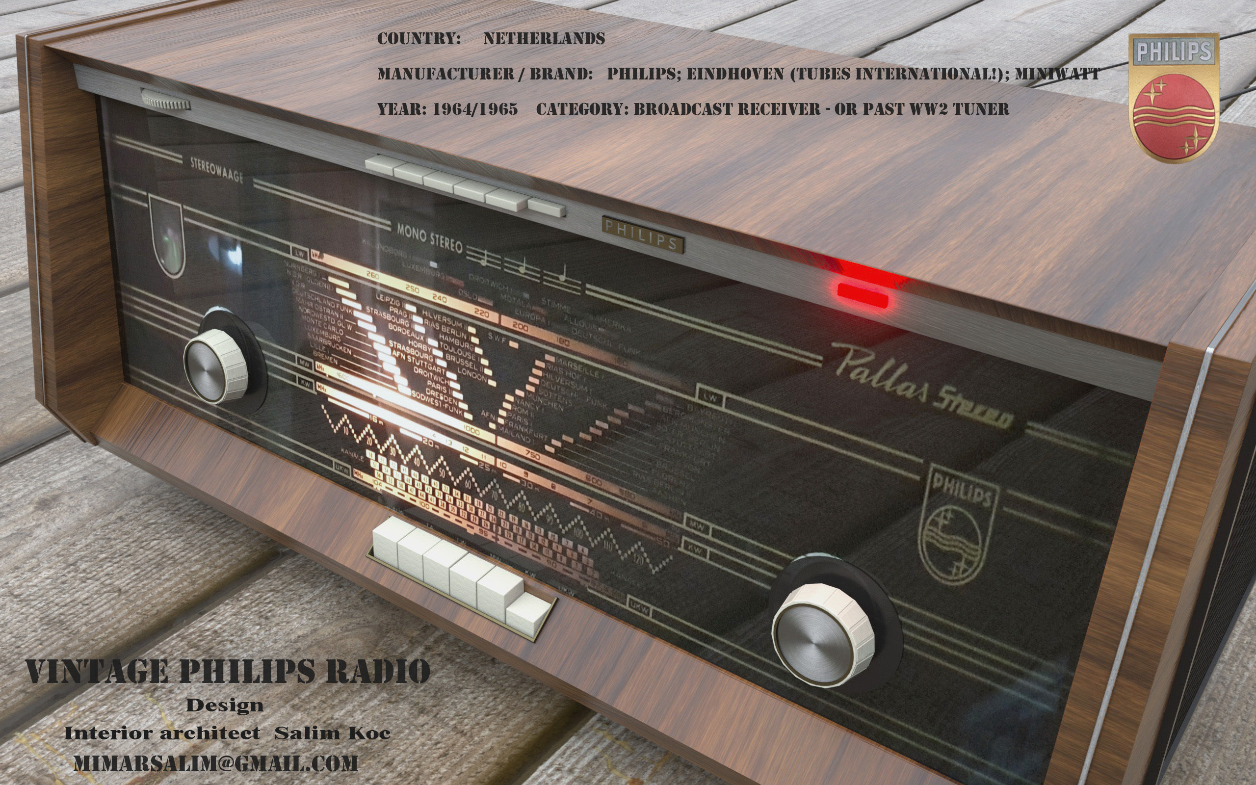 3D model Vintage Philips Radio VR / AR / low-poly | CGTrader