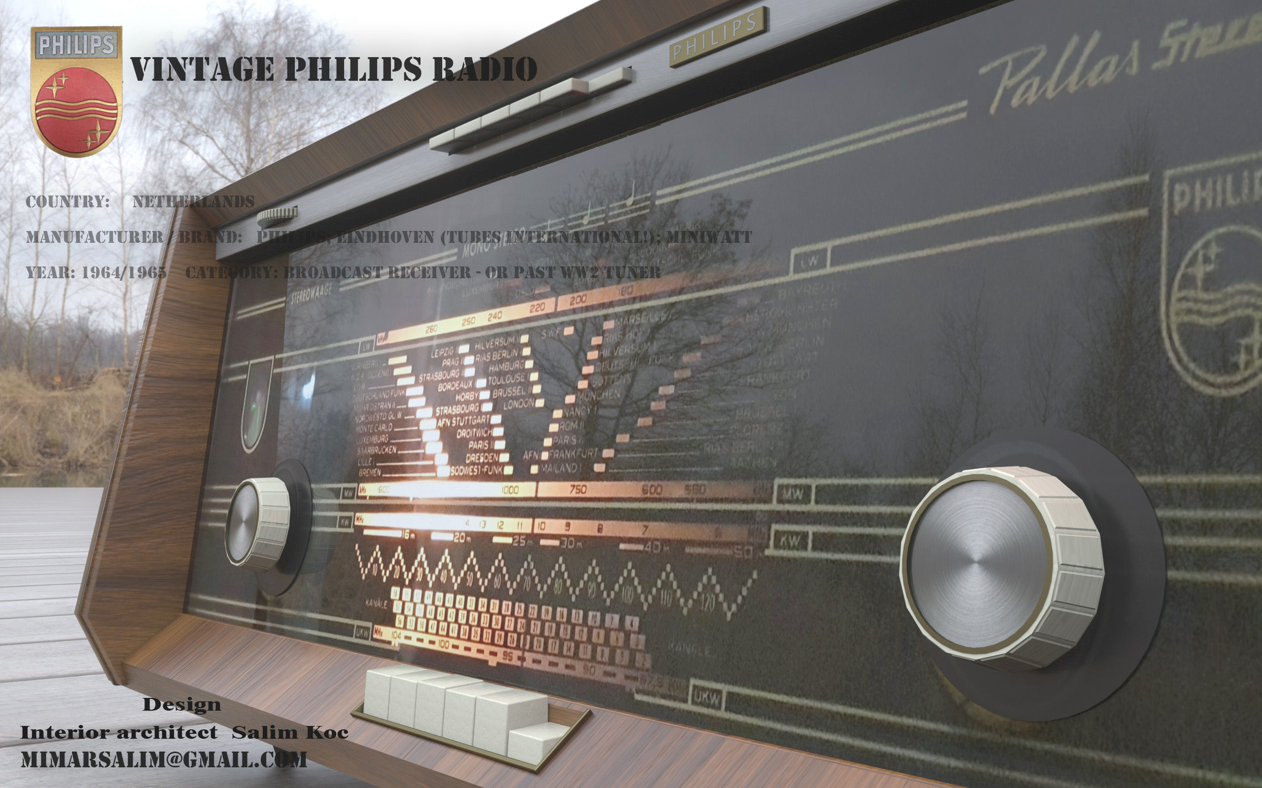 3D model Vintage Philips Radio VR / AR / low-poly | CGTrader
