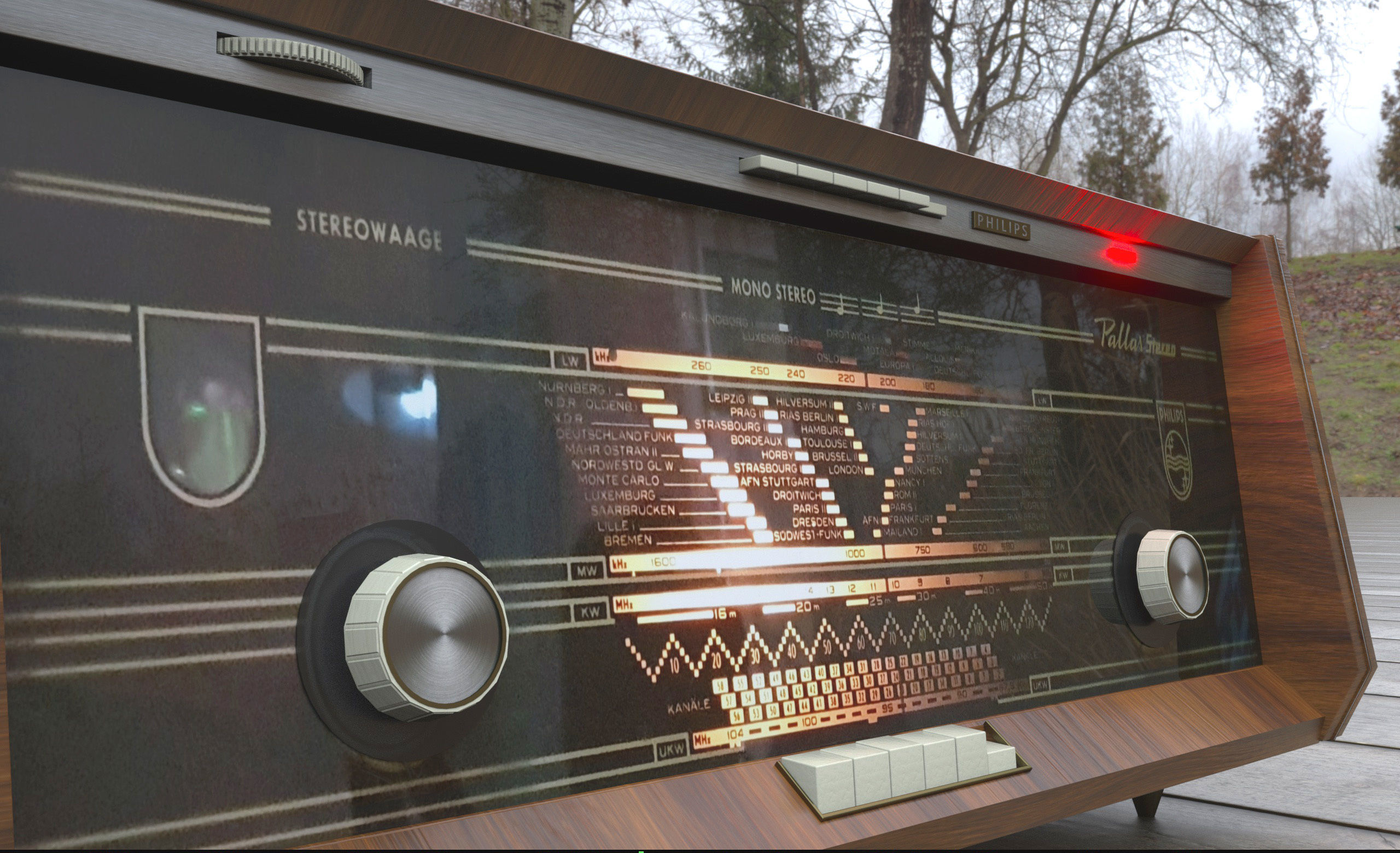 3D model Vintage Philips Radio VR / AR / low-poly | CGTrader
