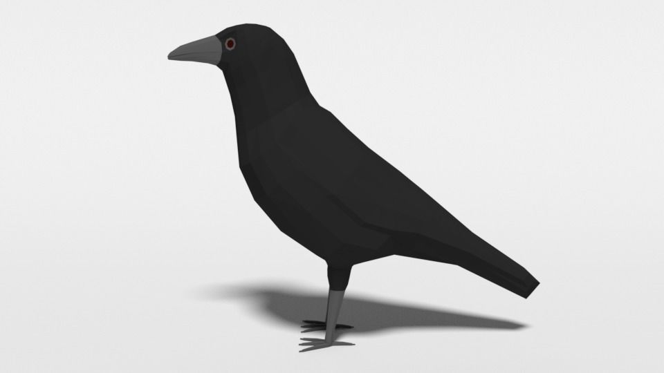 3D model Low Poly Cartoon Crow VR / AR / low-poly | CGTrader