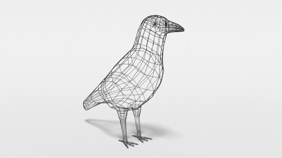 3D model Low Poly Cartoon Crow VR / AR / low-poly | CGTrader