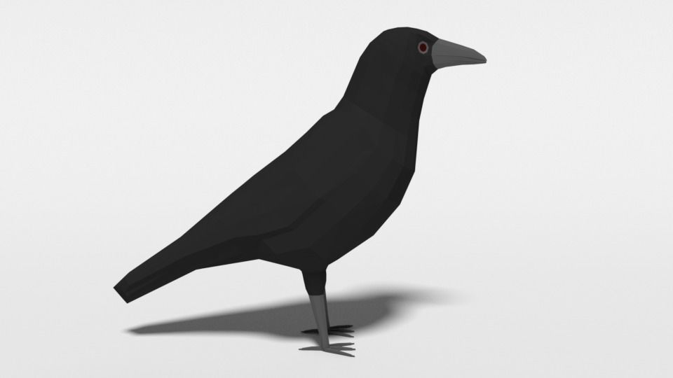3D model Low Poly Cartoon Crow VR / AR / low-poly | CGTrader