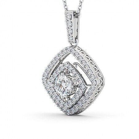 stl file square diamond pendant in gold 3D model 3D printable | CGTrader