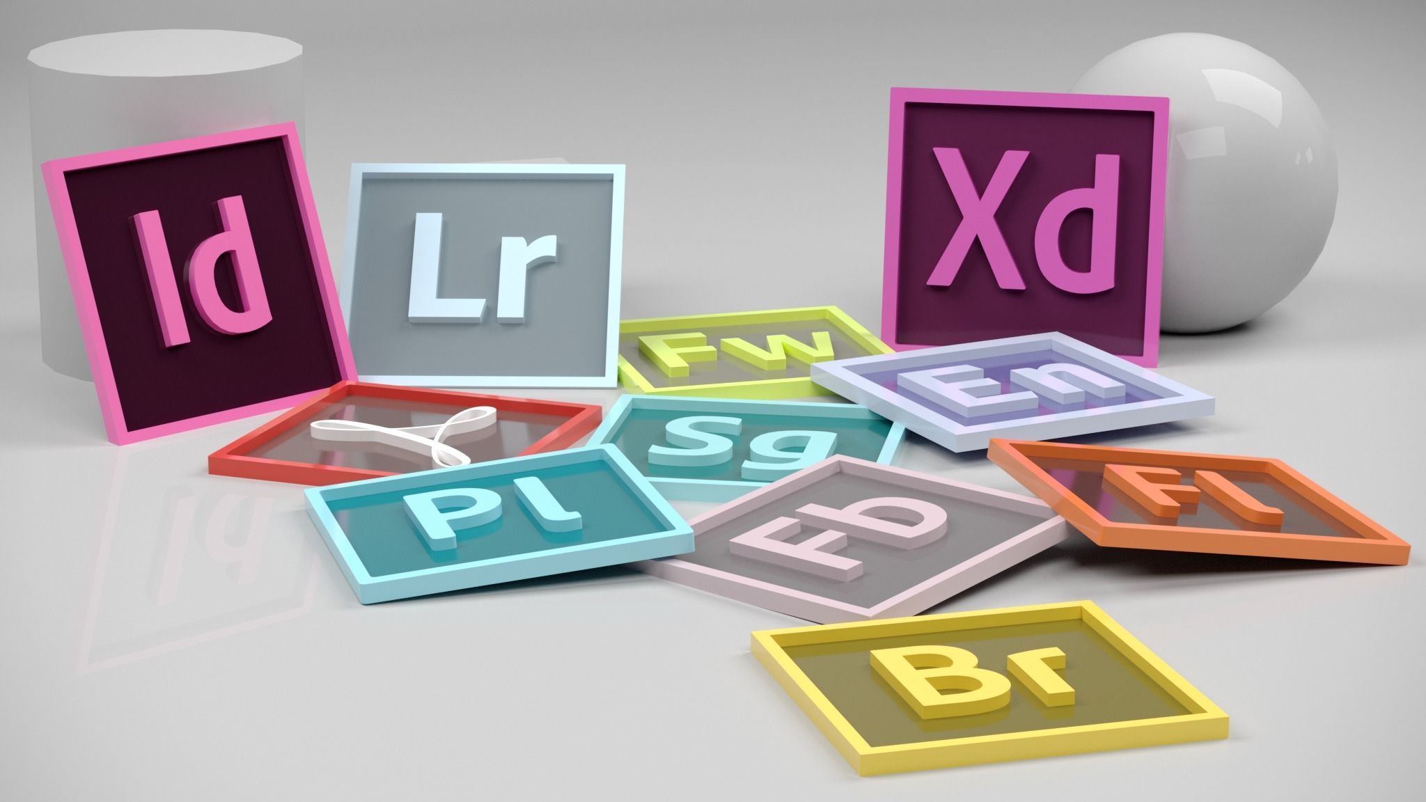 Adobe Icon or Logo pack 2 3D model | CGTrader