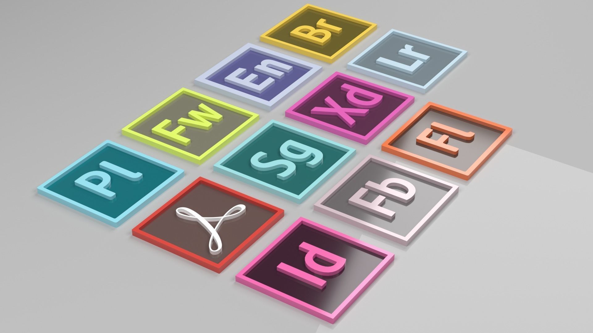 Adobe Icon or Logo pack 2 3D model | CGTrader