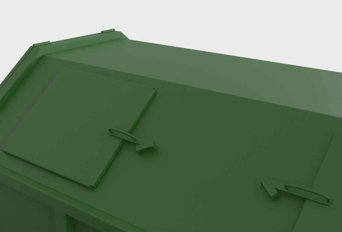 3D model Steel dumpster 10 cubic meters with lids VR / AR / low-poly ...