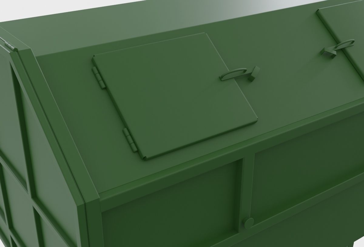 3D model Steel dumpster 10 cubic meters with lids VR / AR / low-poly ...