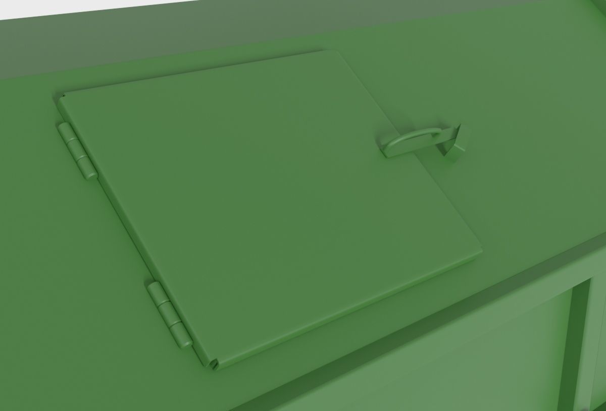 3D model Steel dumpster 10 cubic meters with lids VR / AR / low-poly ...