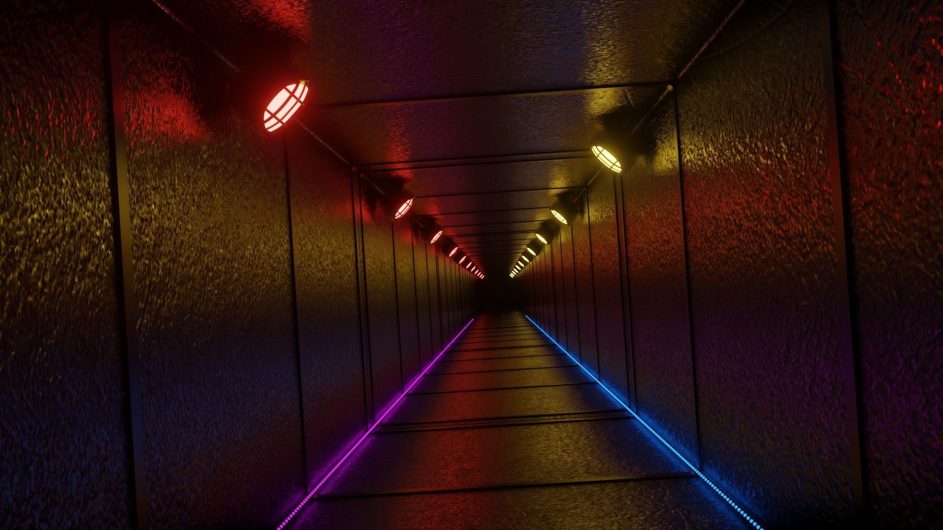SCIFI TUNNEL 3D model animated | CGTrader