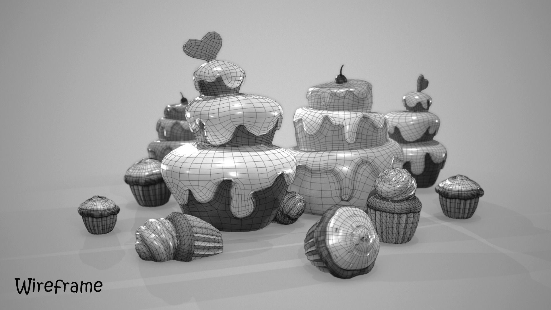 3D model Stylized Cake pack - Delicious Cartoon Food VR / AR / low-poly ...