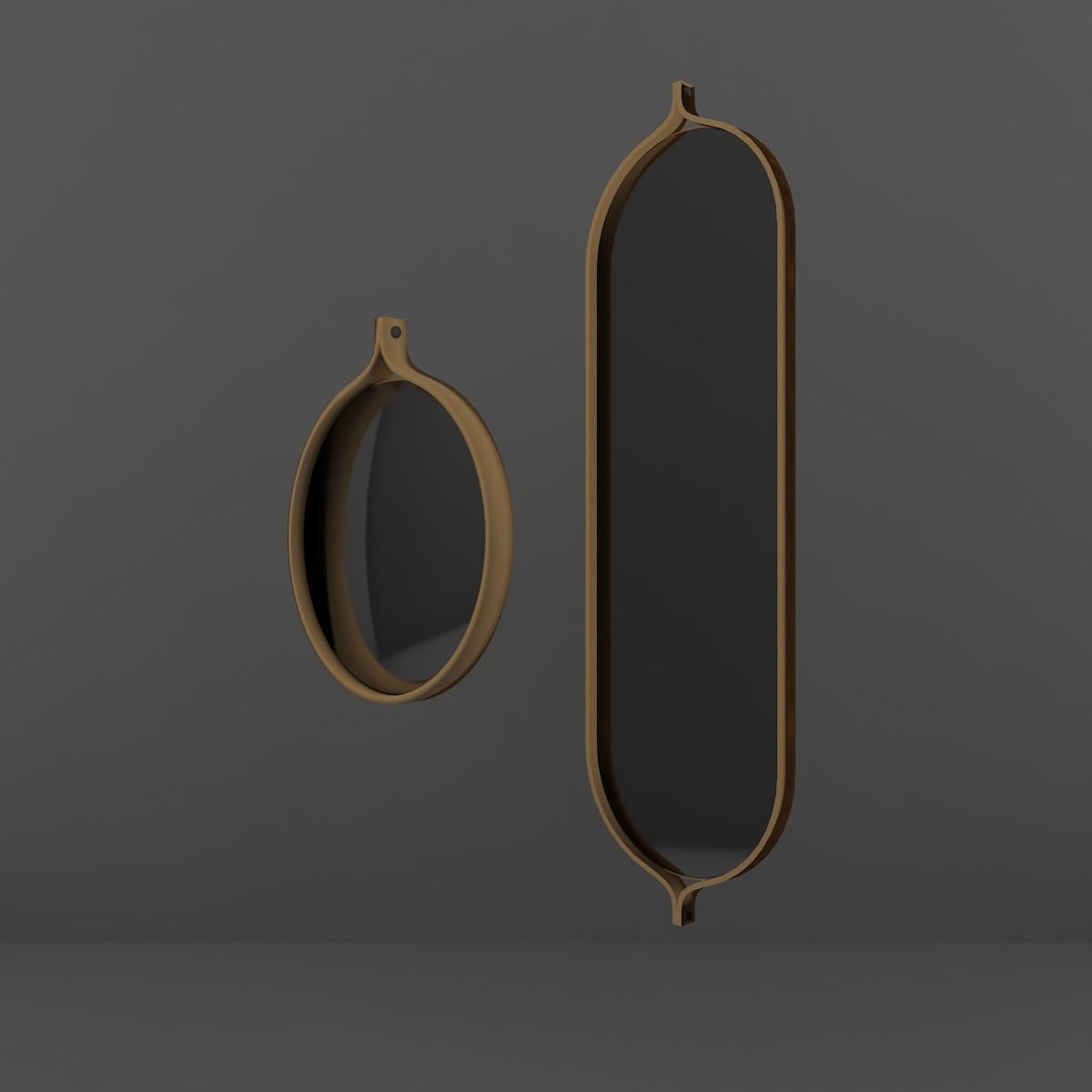 Mirrors pair of circular free 3D model | CGTrader