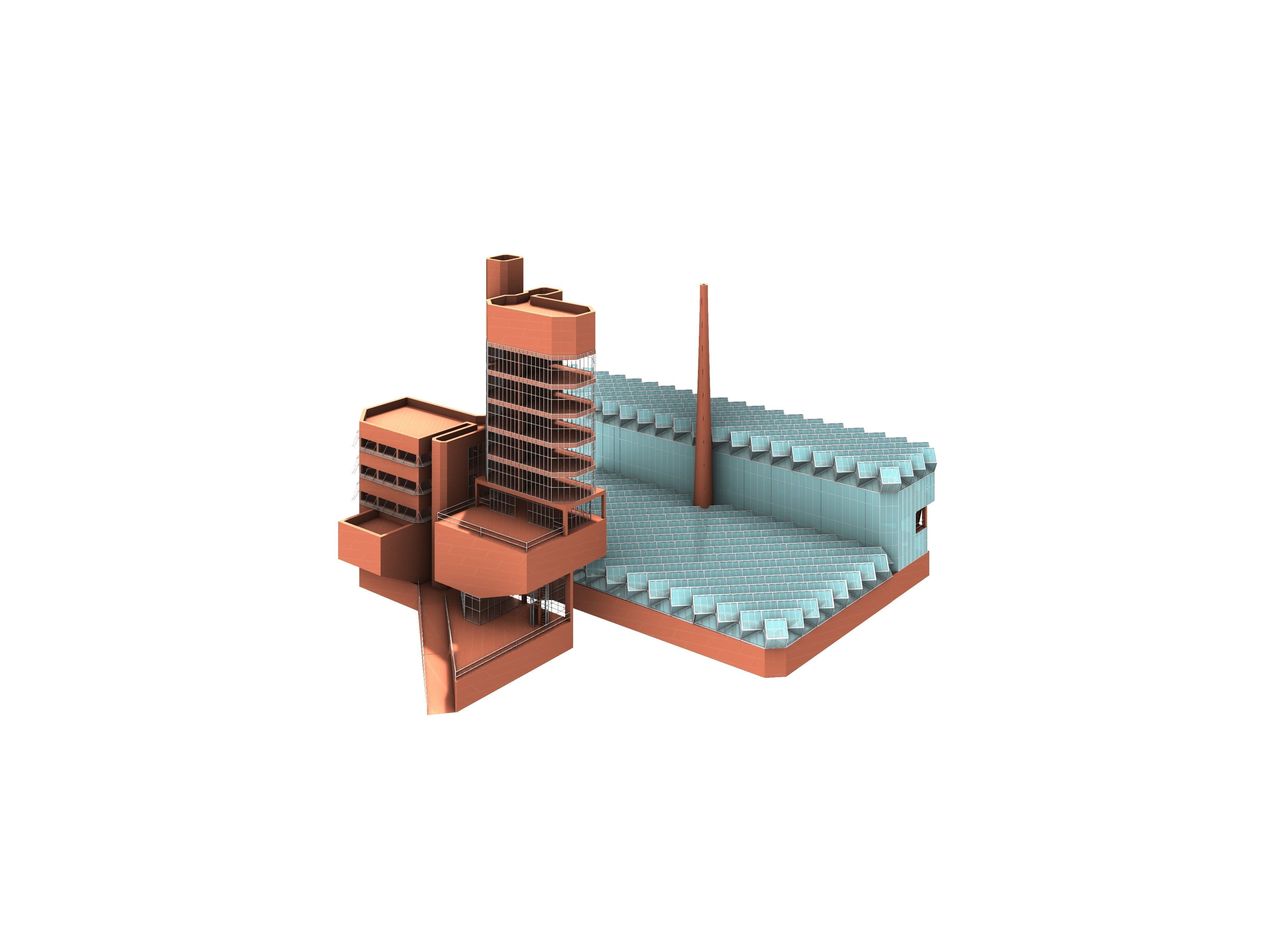 3D model Leicester University Engineering Building VR / AR / low-poly ...