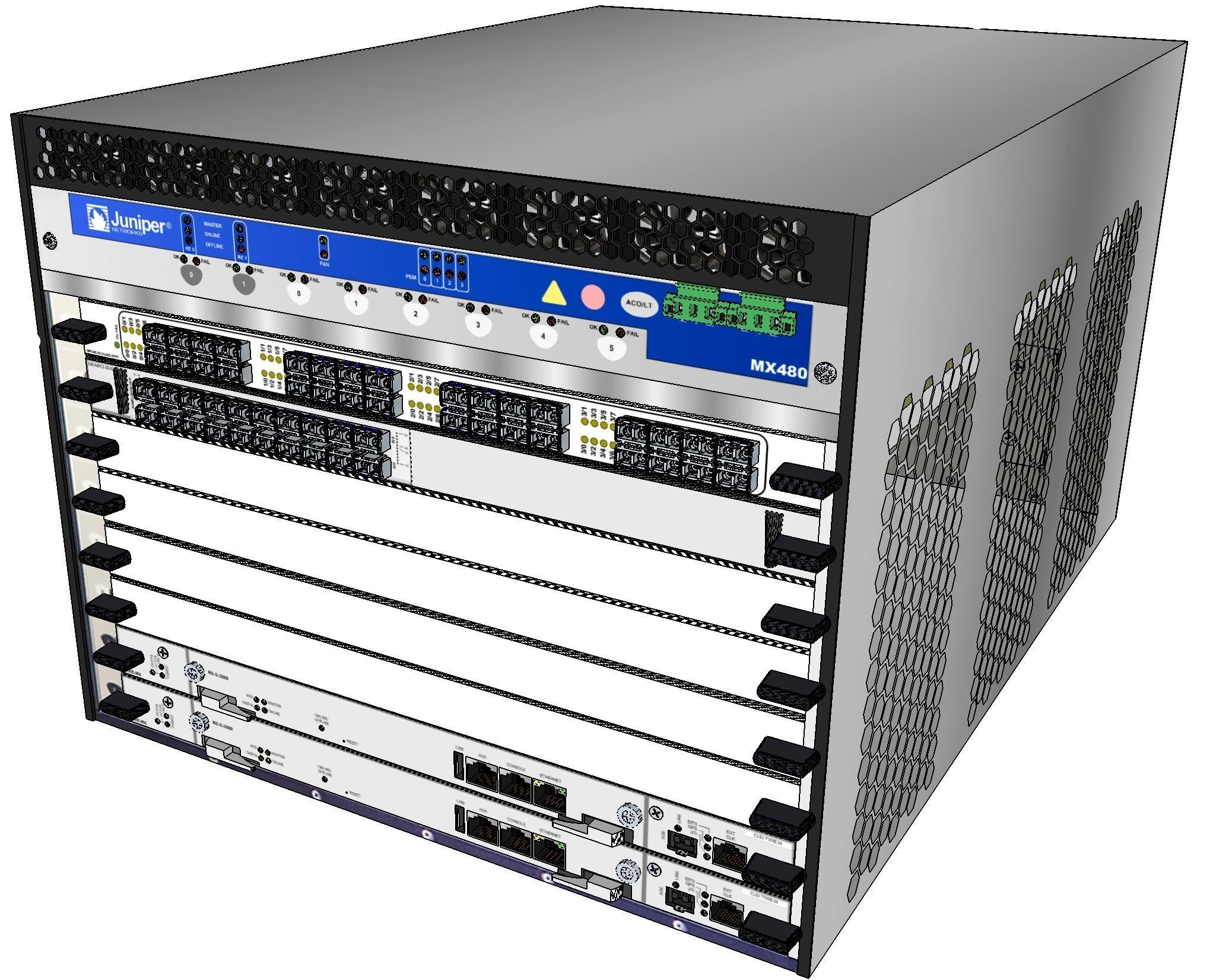 Juniper MX480 Network Router 3D model | CGTrader