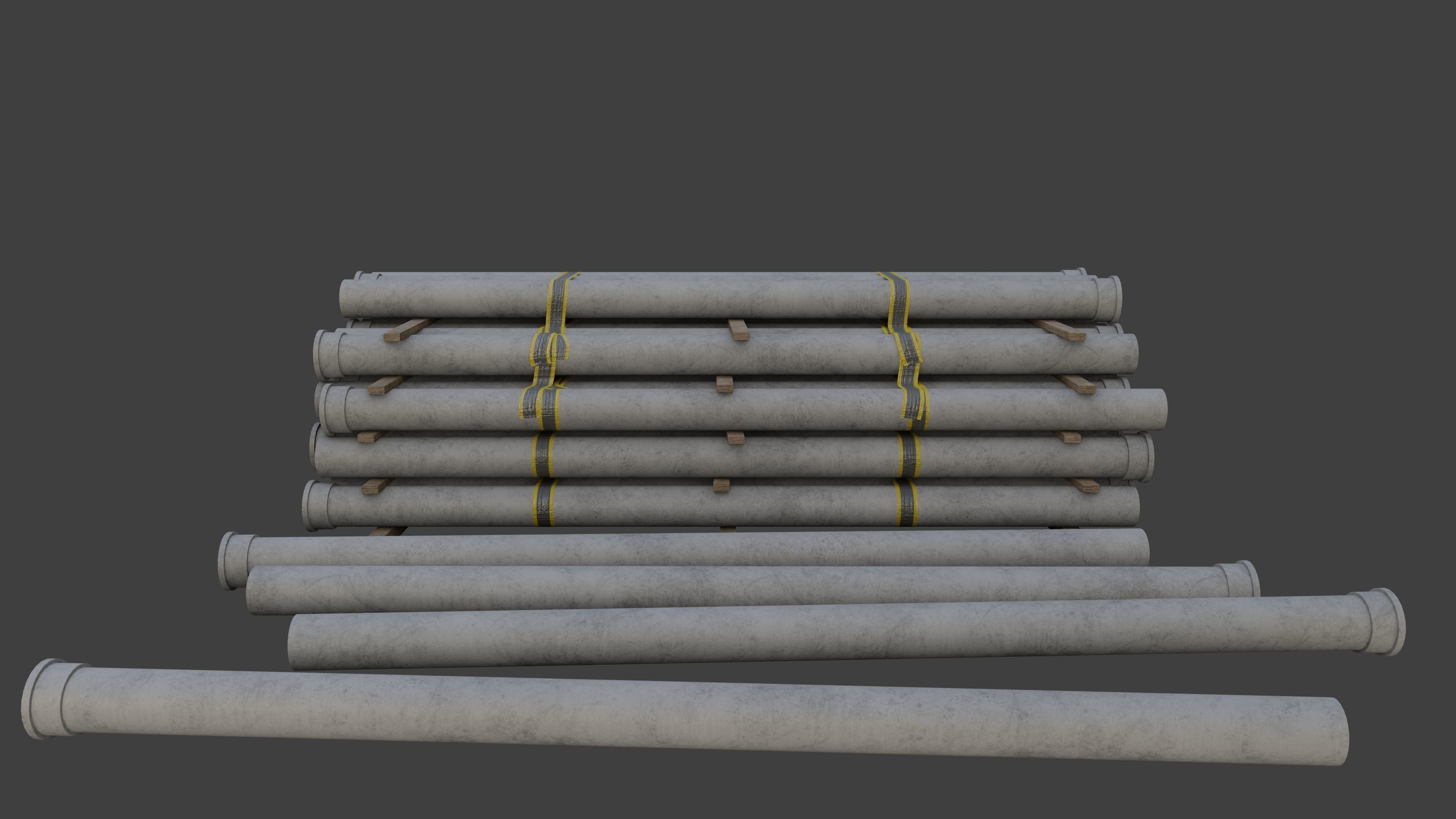 3D model Construction Concrete Tubes VR / AR / low-poly | CGTrader