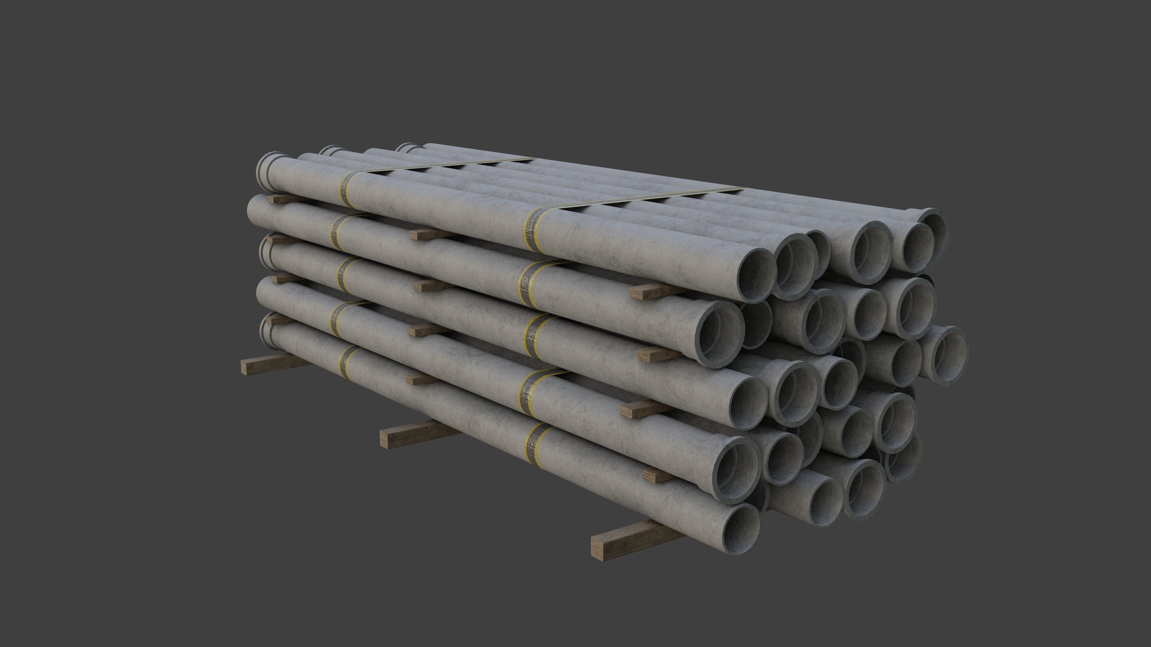 3D model Construction Concrete Tubes VR / AR / low-poly | CGTrader
