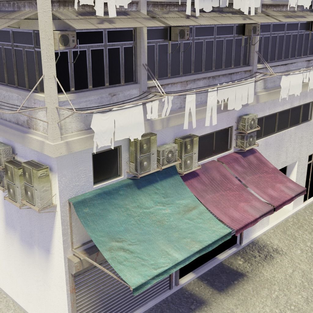Dystopian Building Set 1 3D model | CGTrader