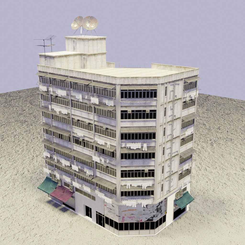Dystopian Building Set 1 3D model | CGTrader