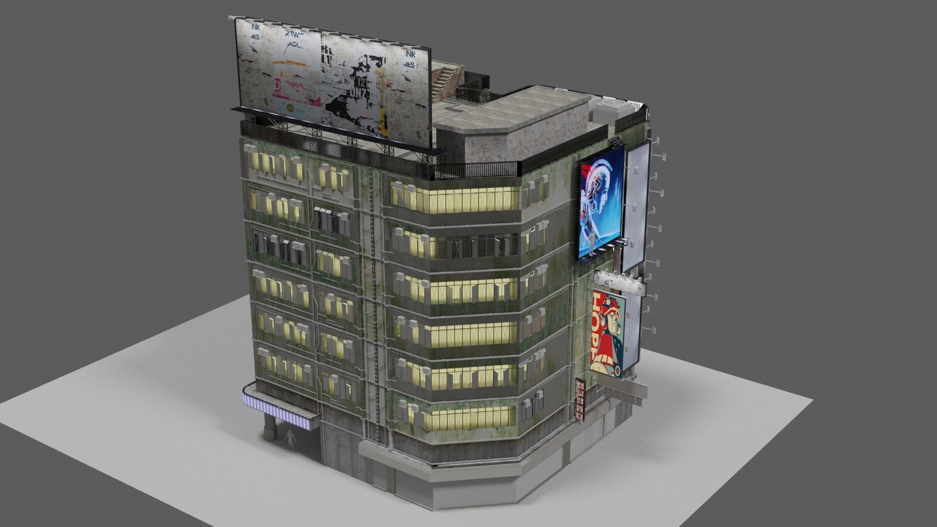 Dystopian Building Set 1 3D model | CGTrader