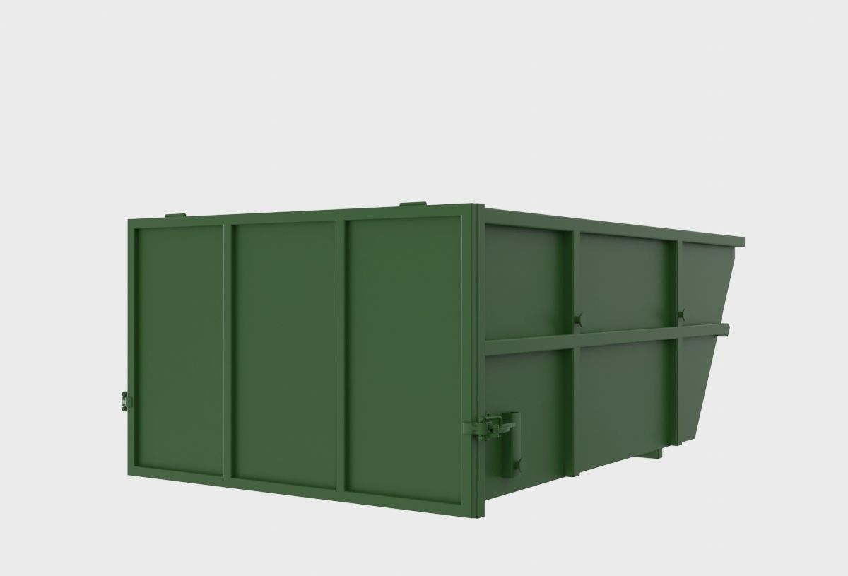 3D model Steel dumpster 10 cubic meters with open top VR / AR / low ...