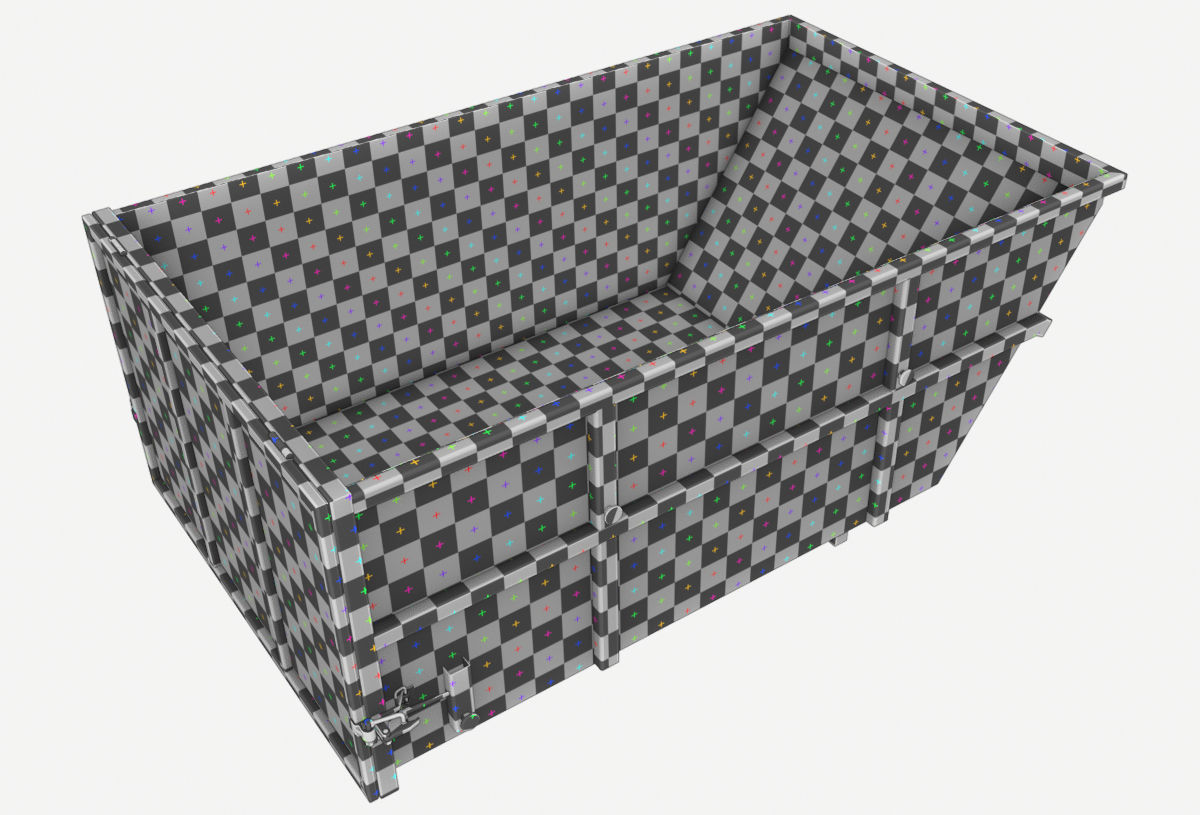 3D model Steel dumpster 10 cubic meters with open top VR / AR / low ...