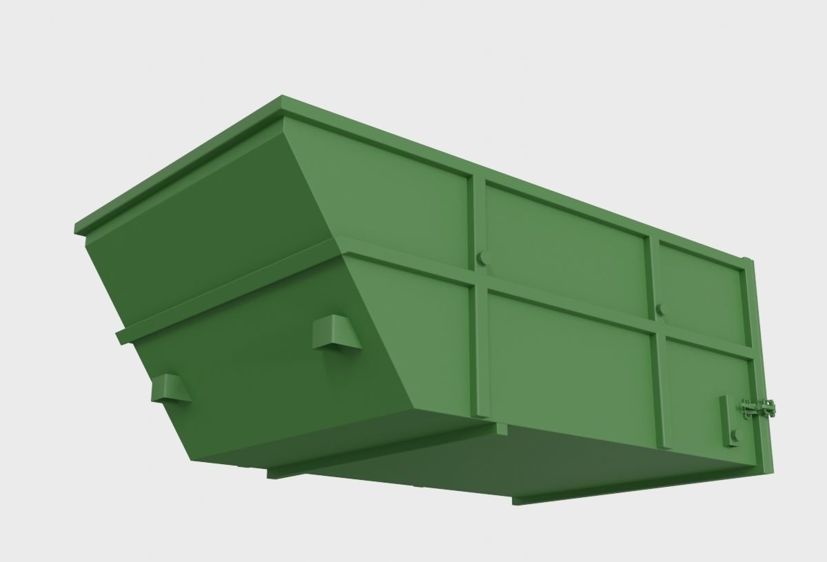 3D model Steel dumpster 10 cubic meters with open top VR / AR / low ...