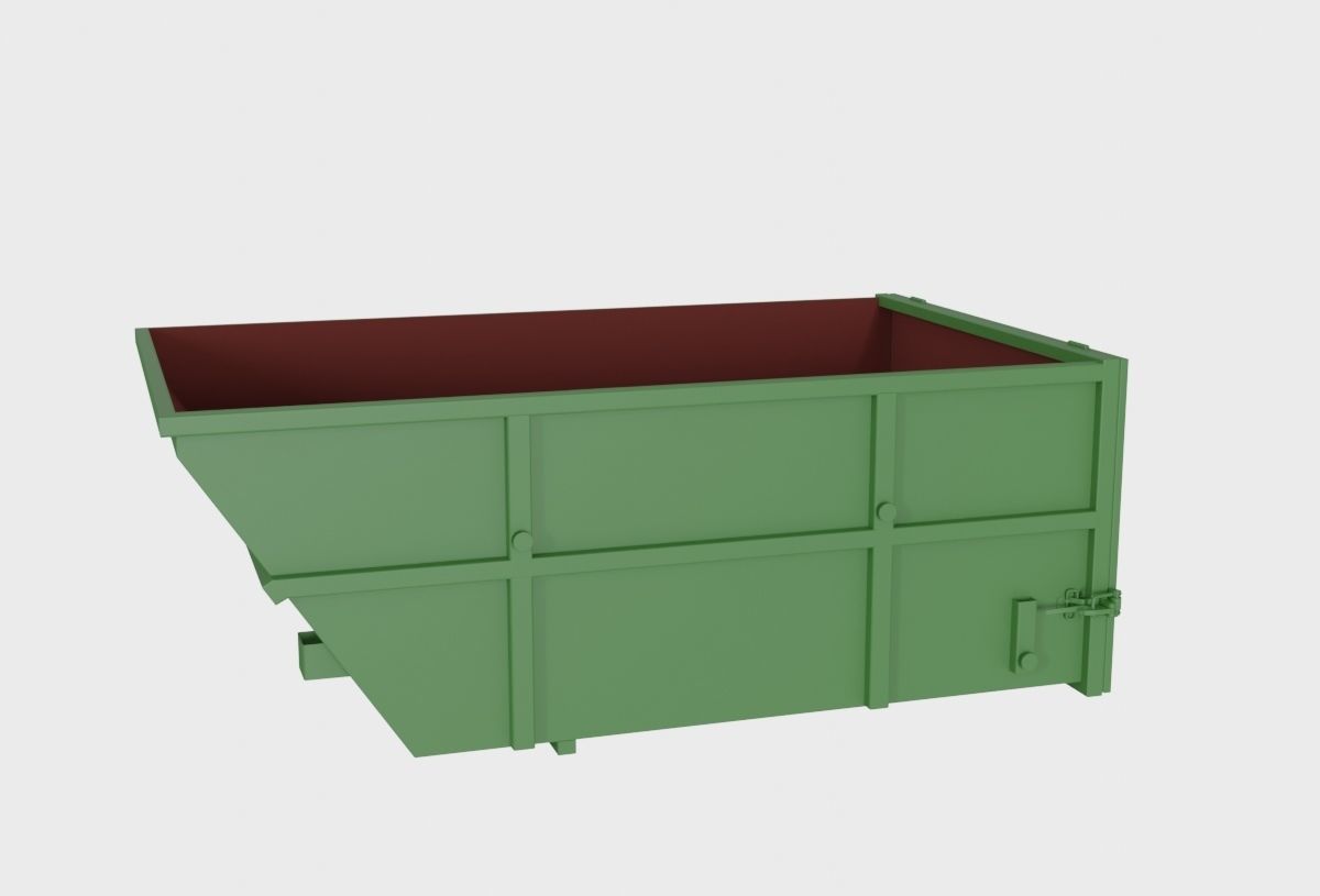 3D model Steel dumpster 10 cubic meters with open top VR / AR / low ...