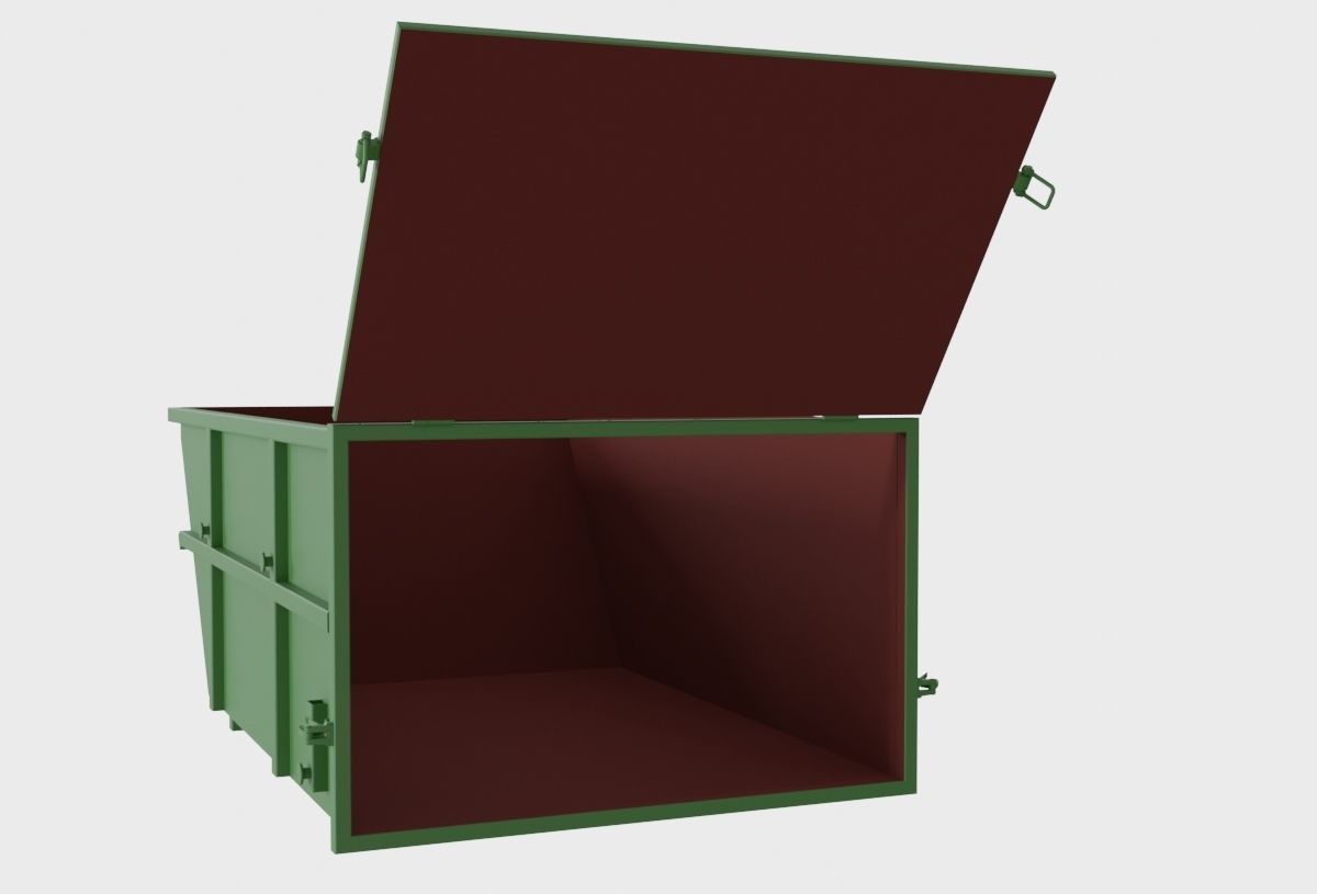 3D model Steel dumpster 10 cubic meters with open top VR / AR / low ...