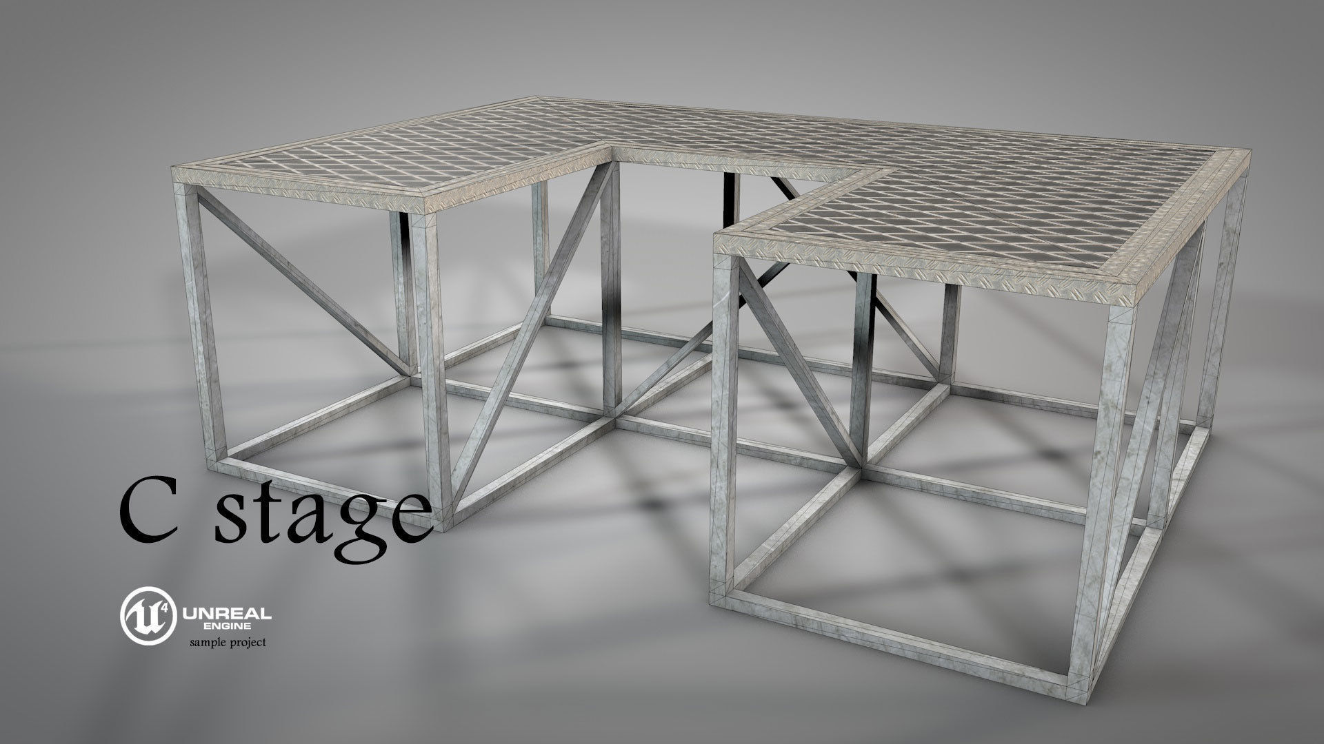 3D model Modular Galvanized Stages VR / AR / low-poly | CGTrader