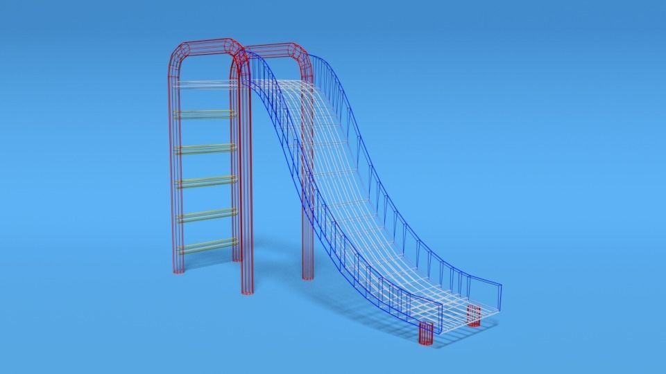 3D model Low Poly Cartoon Playground Slide VR / AR / low-poly | CGTrader
