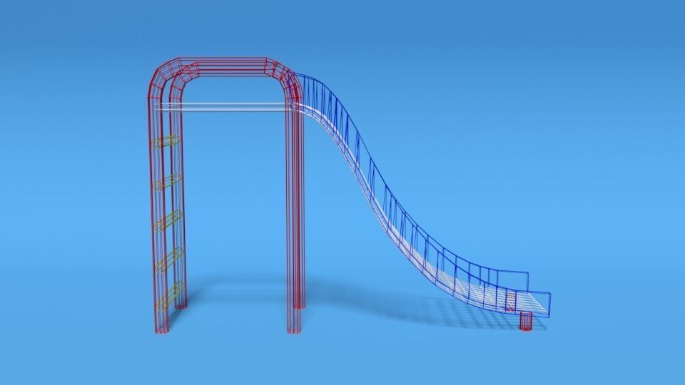 3D model Low Poly Cartoon Playground Slide VR / AR / low-poly | CGTrader