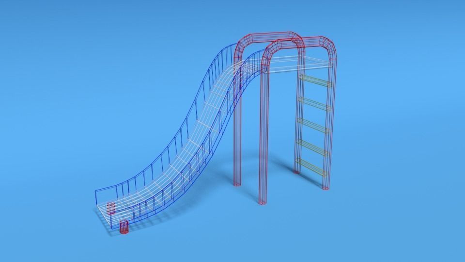 3D model Low Poly Cartoon Playground Slide VR / AR / low-poly | CGTrader