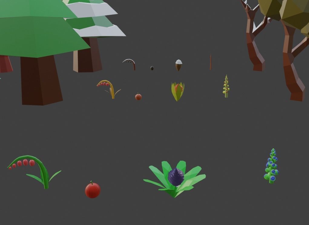 Low poly forest game assets 3D model | CGTrader