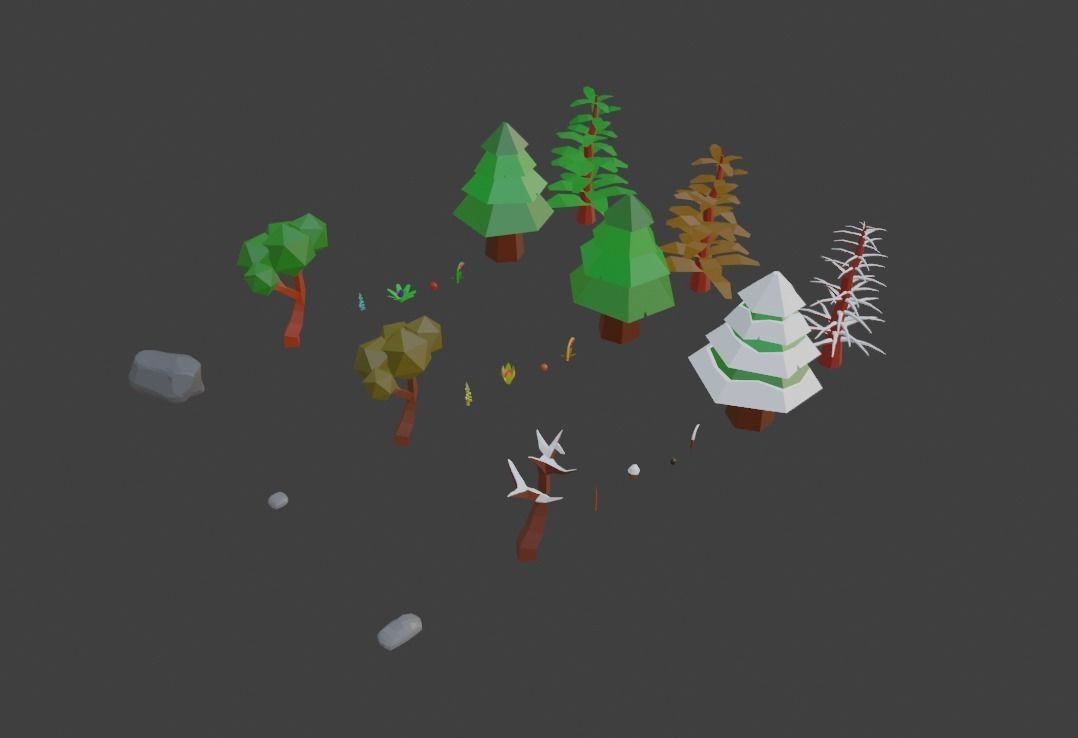 Low poly forest game assets 3D model | CGTrader
