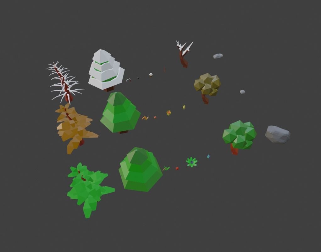 Low poly forest game assets 3D model | CGTrader