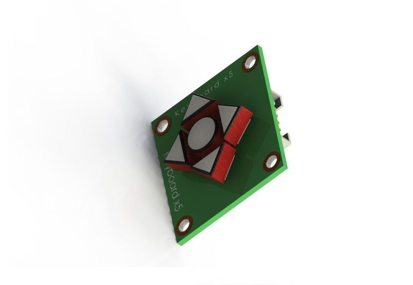 Module PCB Keyboard 4 Arrow 1 Central for Arduino 3D model 3D printable ...