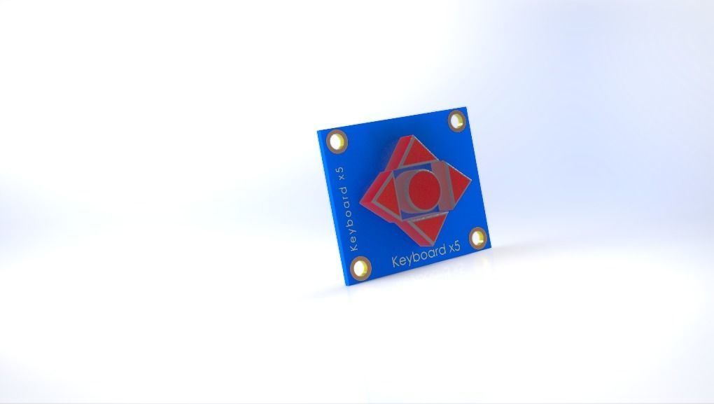Module PCB Keyboard 4 Arrow 1 Central for Arduino 3D model 3D printable ...
