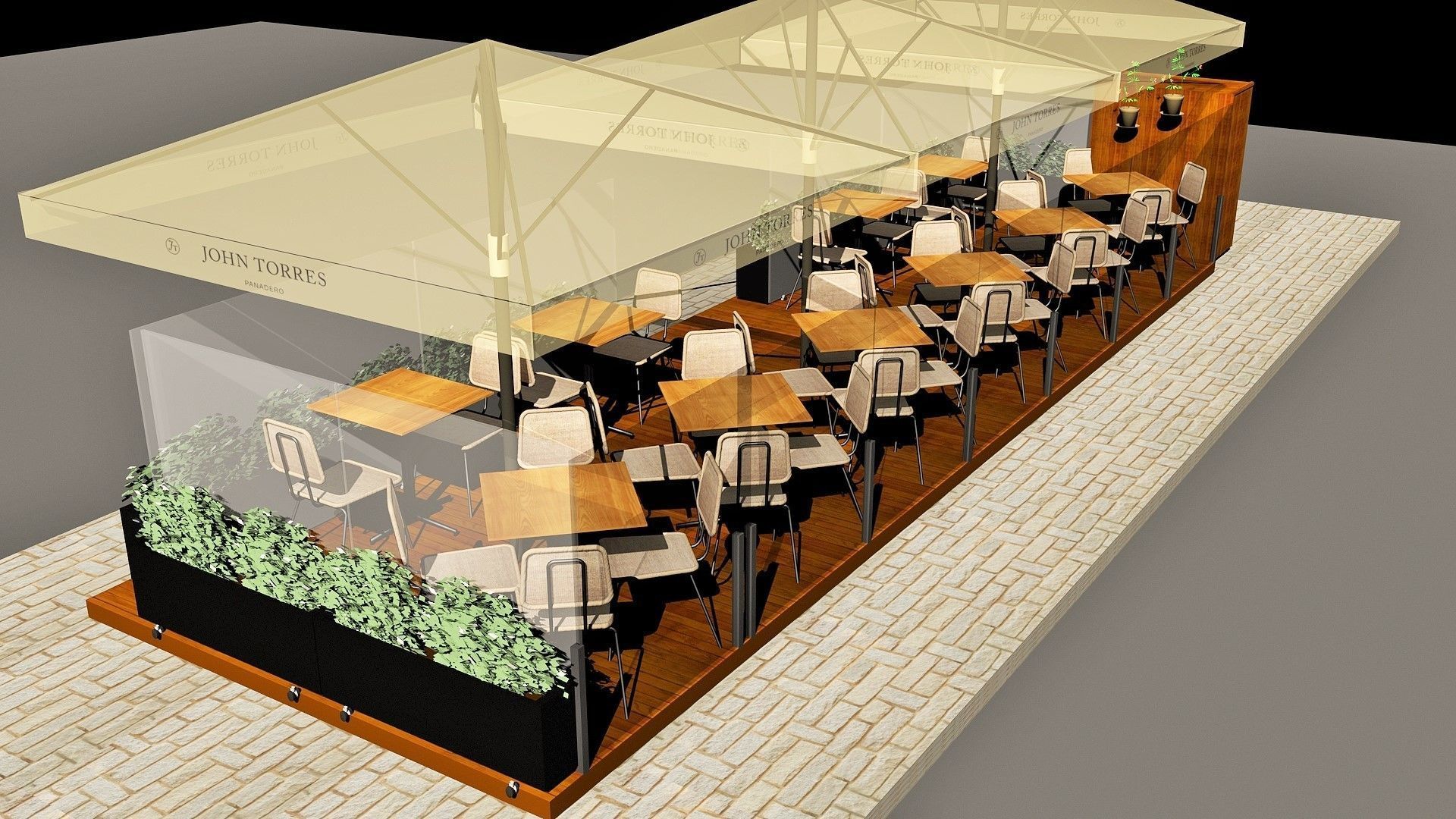 Coffee shop terrace 3D model | CGTrader