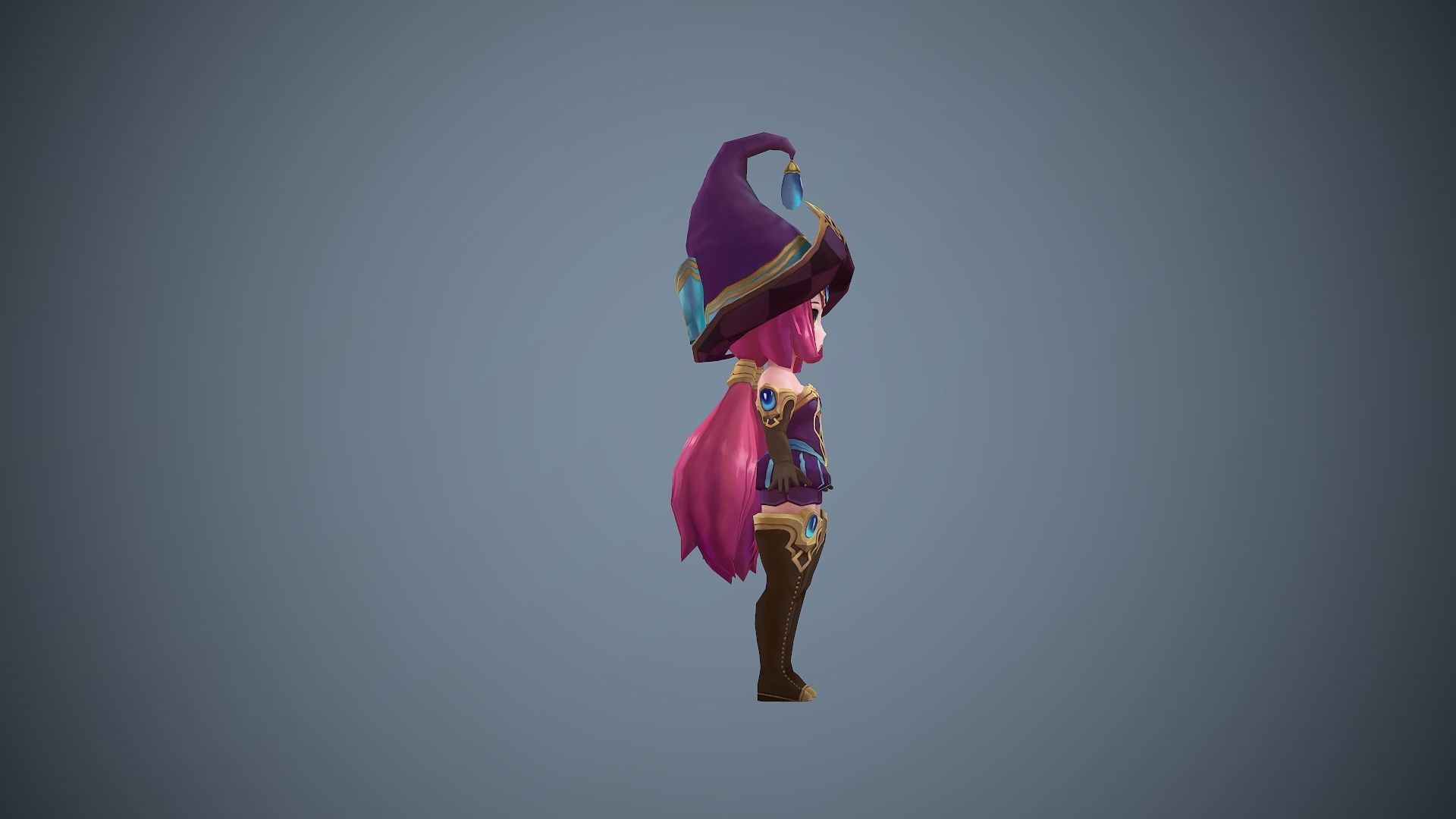 3D model Witch girl Cartoon Stylized --P4 VR / AR / low-poly | CGTrader