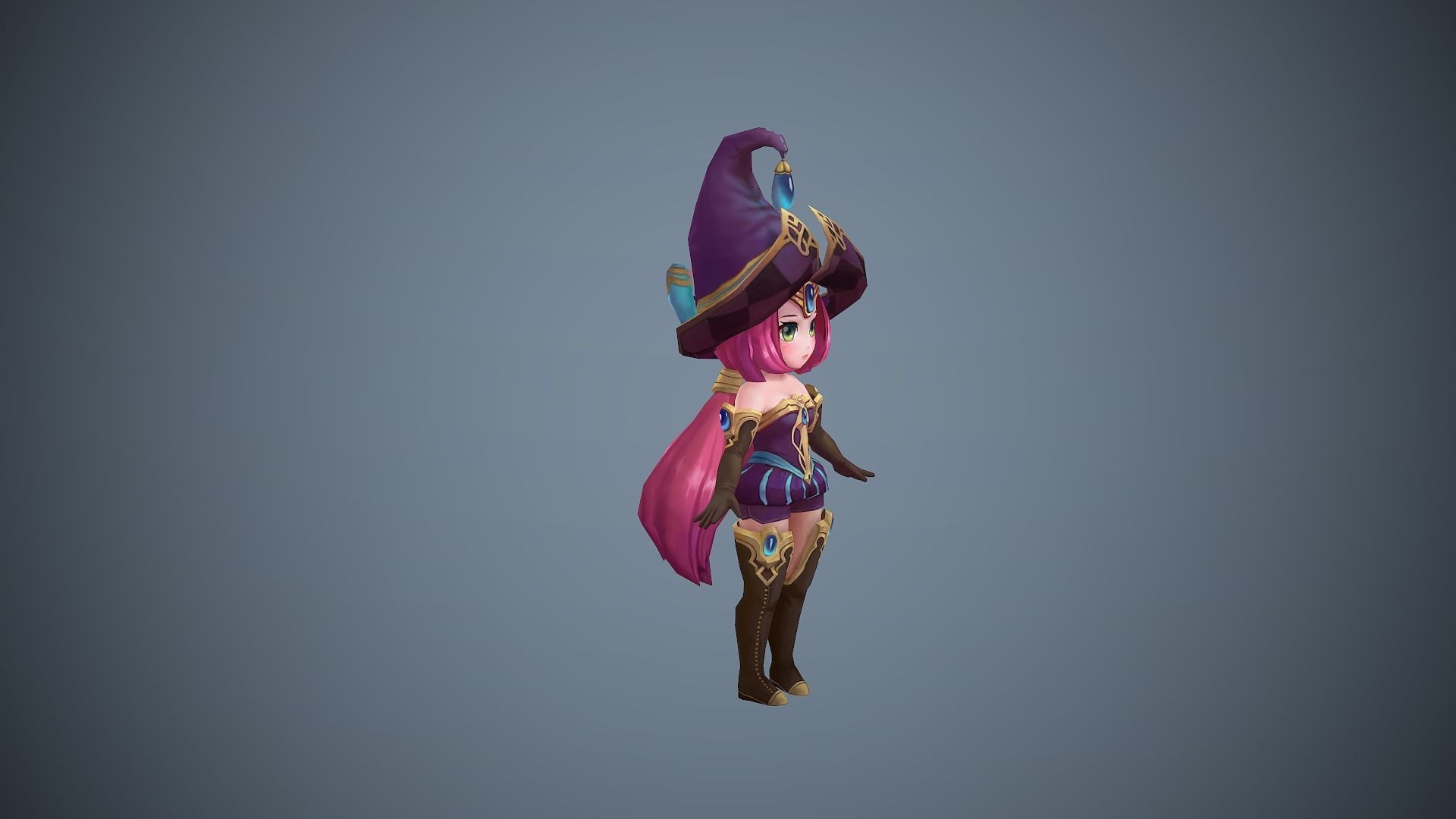 3D model Witch girl Cartoon Stylized --P4 VR / AR / low-poly | CGTrader