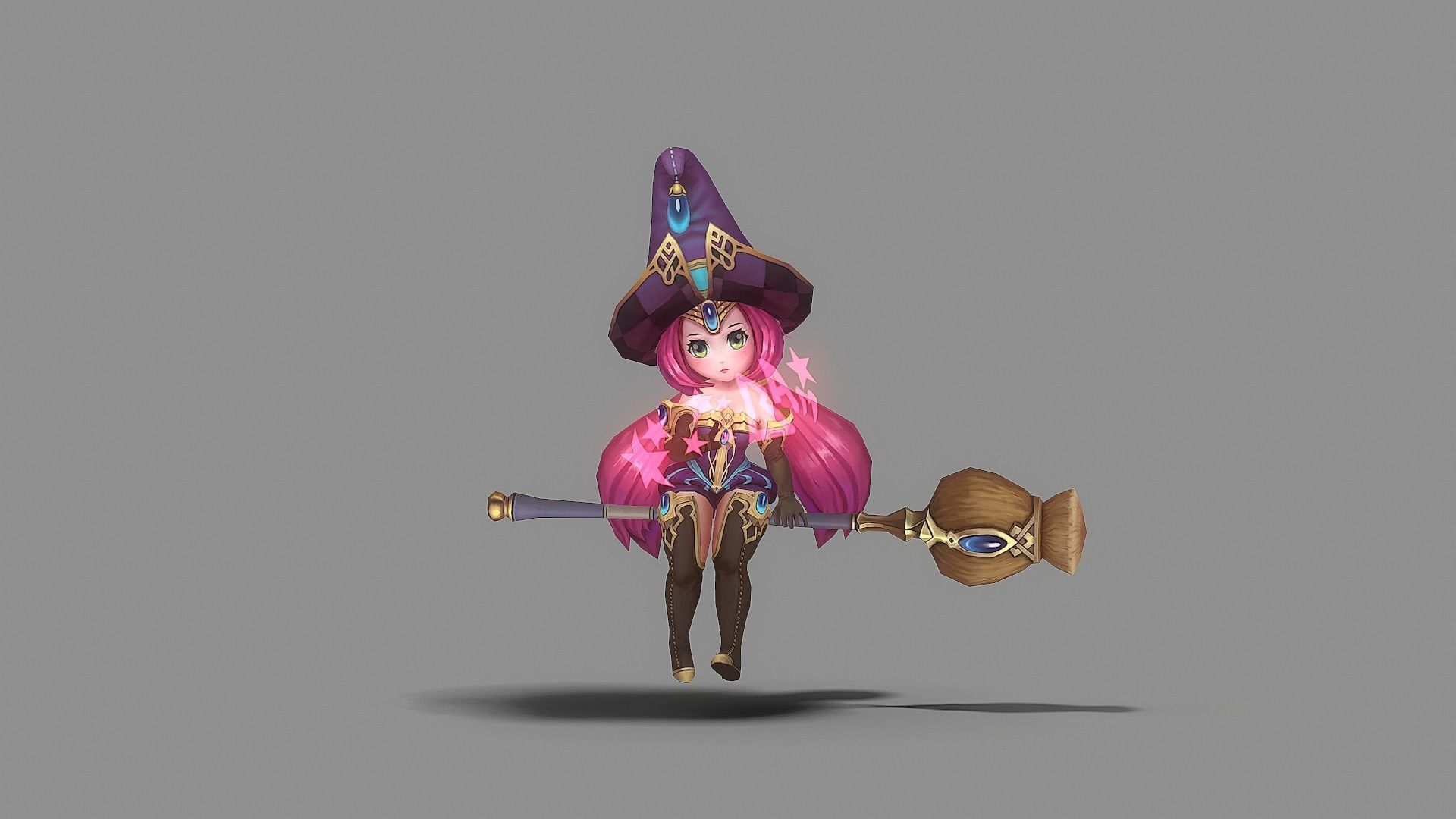 3D model Witch girl Cartoon Stylized --P4 VR / AR / low-poly | CGTrader
