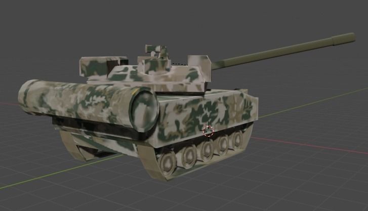 3D model Low Poly Military Model camouflaged tank VR / AR / low-poly ...